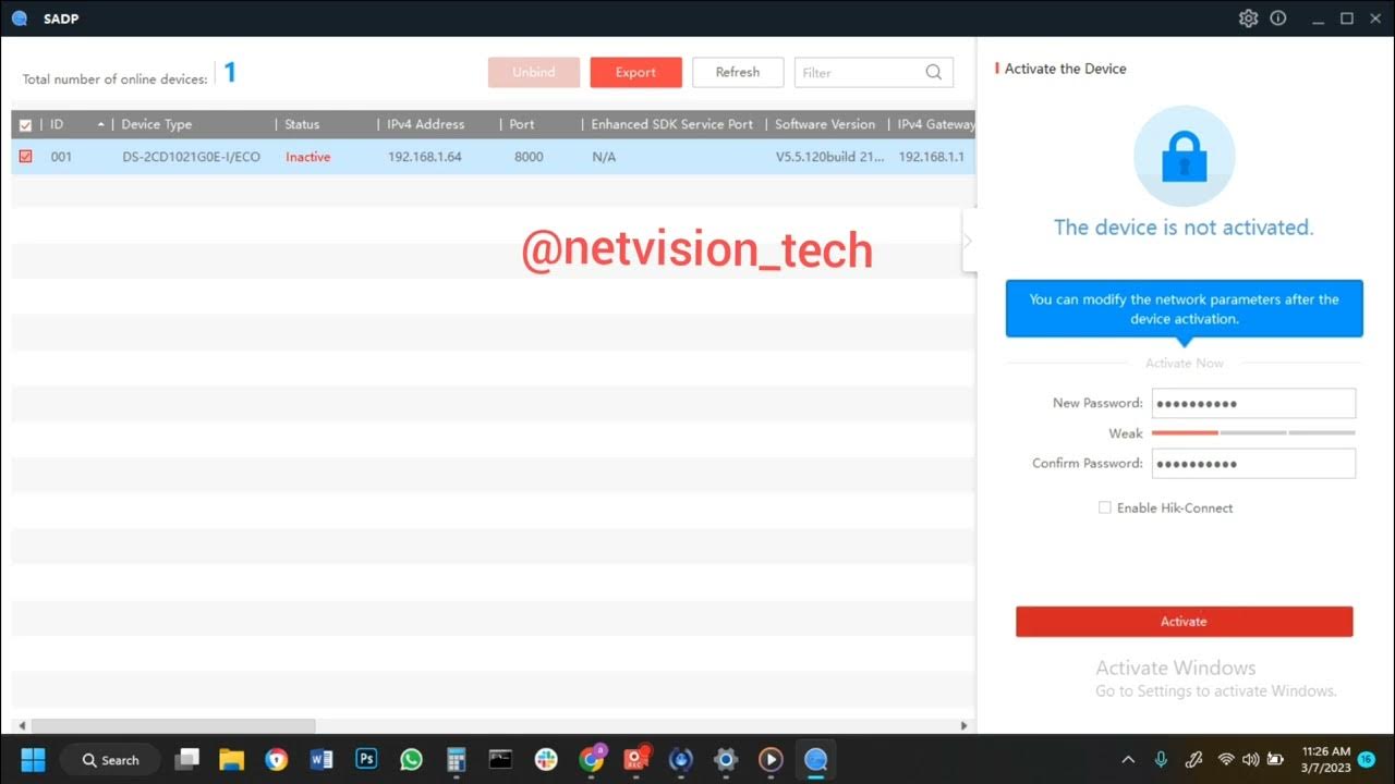 How to set up Hikvision IP Network camera using SADP tool - YouTube