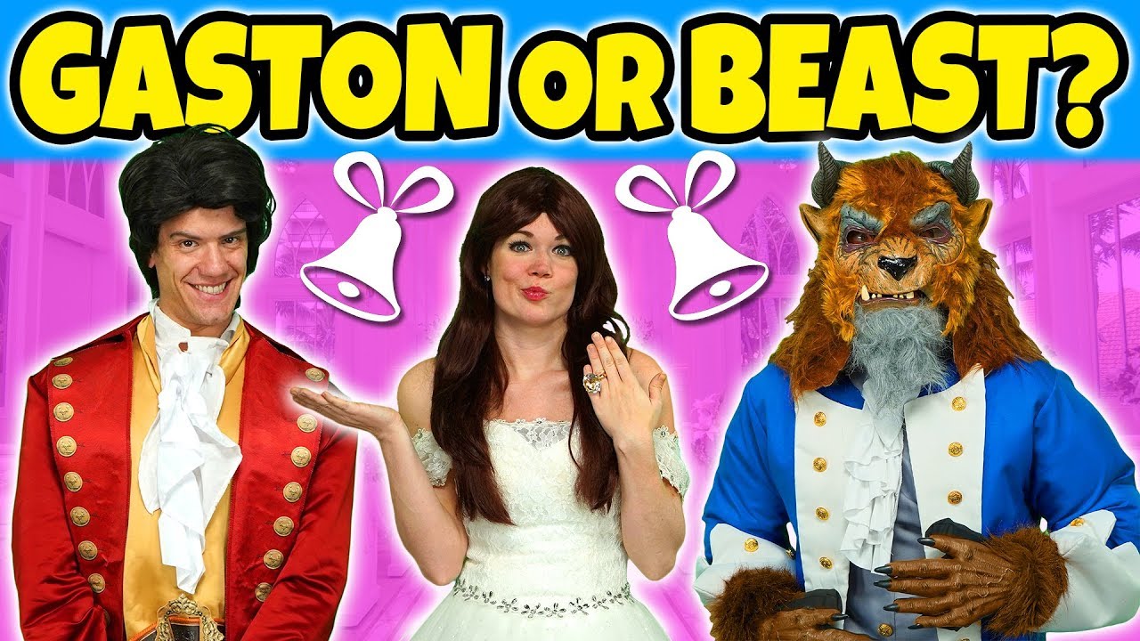 BELLE MARRY BEAST OR GASTON? (With Disney Princesses Elsa, Anna, Tiana ...