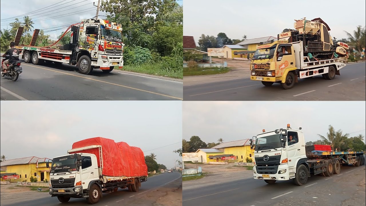 truk muatan combine harvester,truk trailer panjang,truk muatan berat ...
