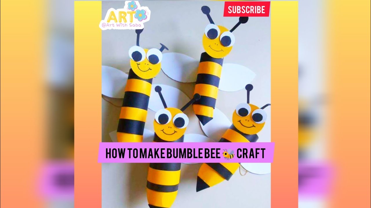how to make bumble bee 🐝 Craft//easy bee art with paper//DIY craft of ...