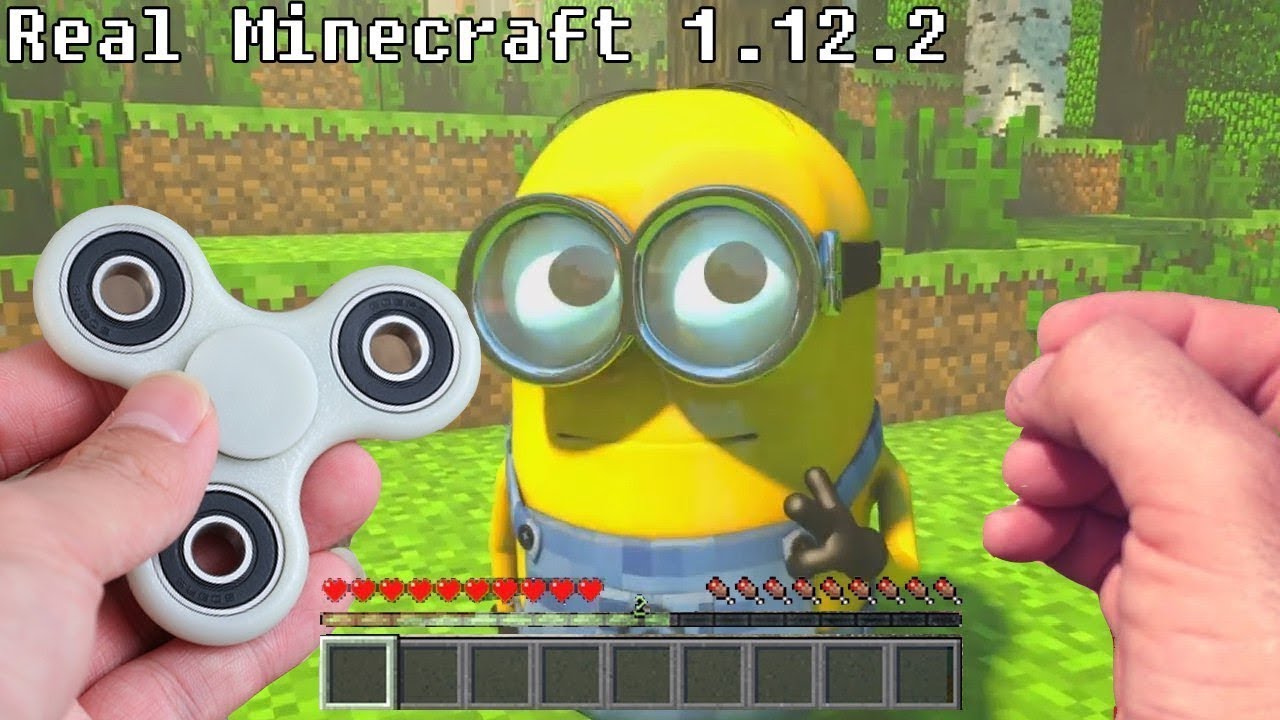 REALISTIC MINECRAFT IN REAL LIFE MINIONS vs FIDGET SPINNER IRL ...