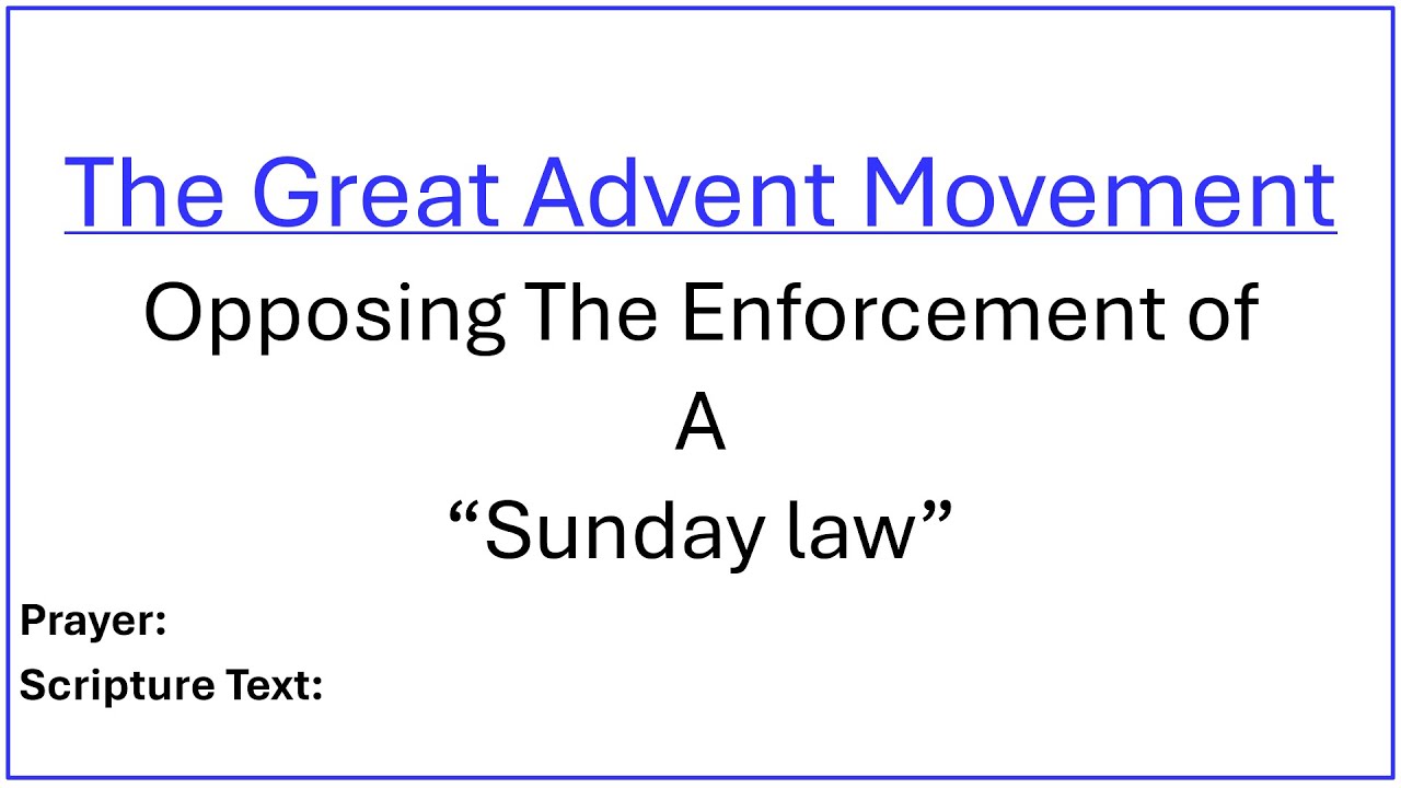 THE LAST GENERATION “The Great Advent Movement." Evangelist: Richard L ...