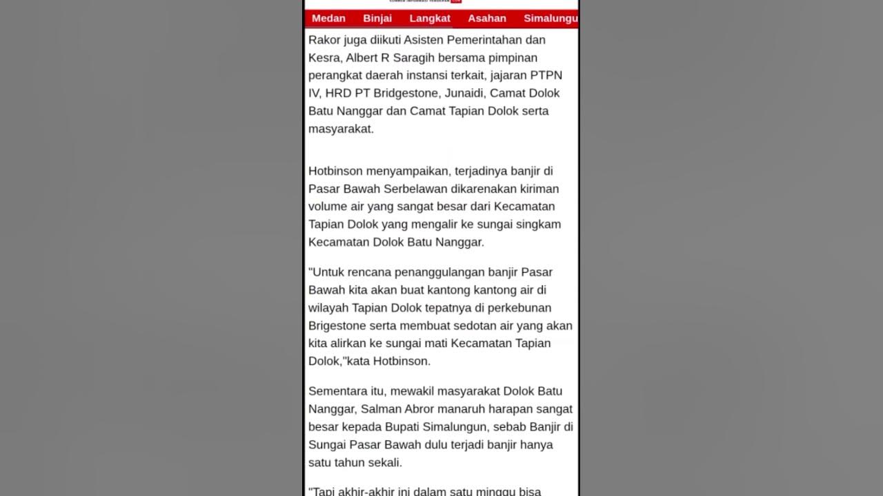 Pimpin Rakor Penanganan Banjir,Bupati Simalungun Segera Turunkan Konsultan - YouTube