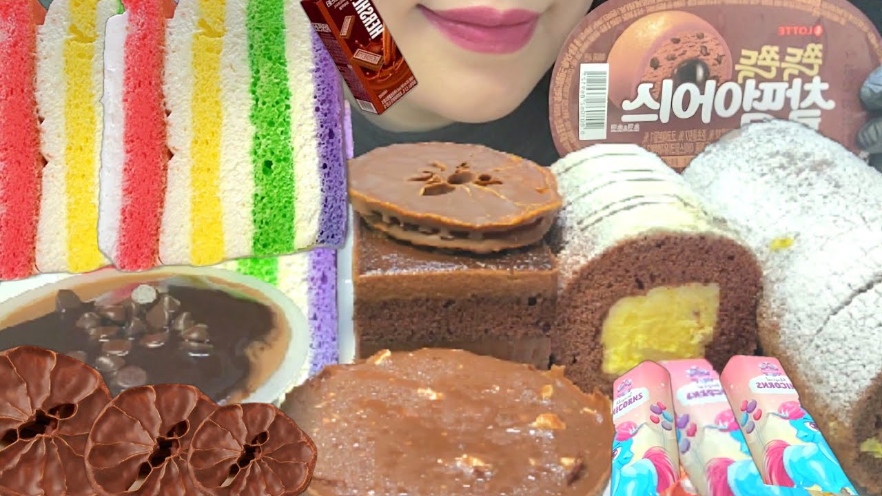 초코 디저트 먹방 초코모찌롤 초코무스큐브 초코푸딩 초코롤 케이크 토블론라바케이크 초코찰떡아이스 꼬끄 리얼사운드먹방