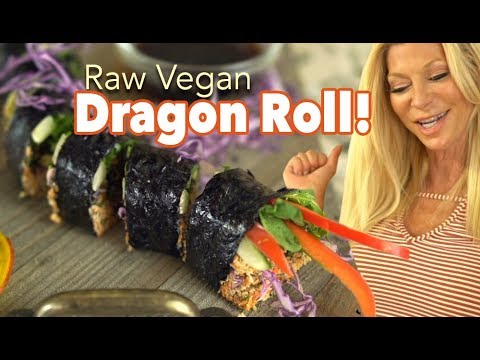 Raw Vegan Dragon Roll Sushi - YouTube