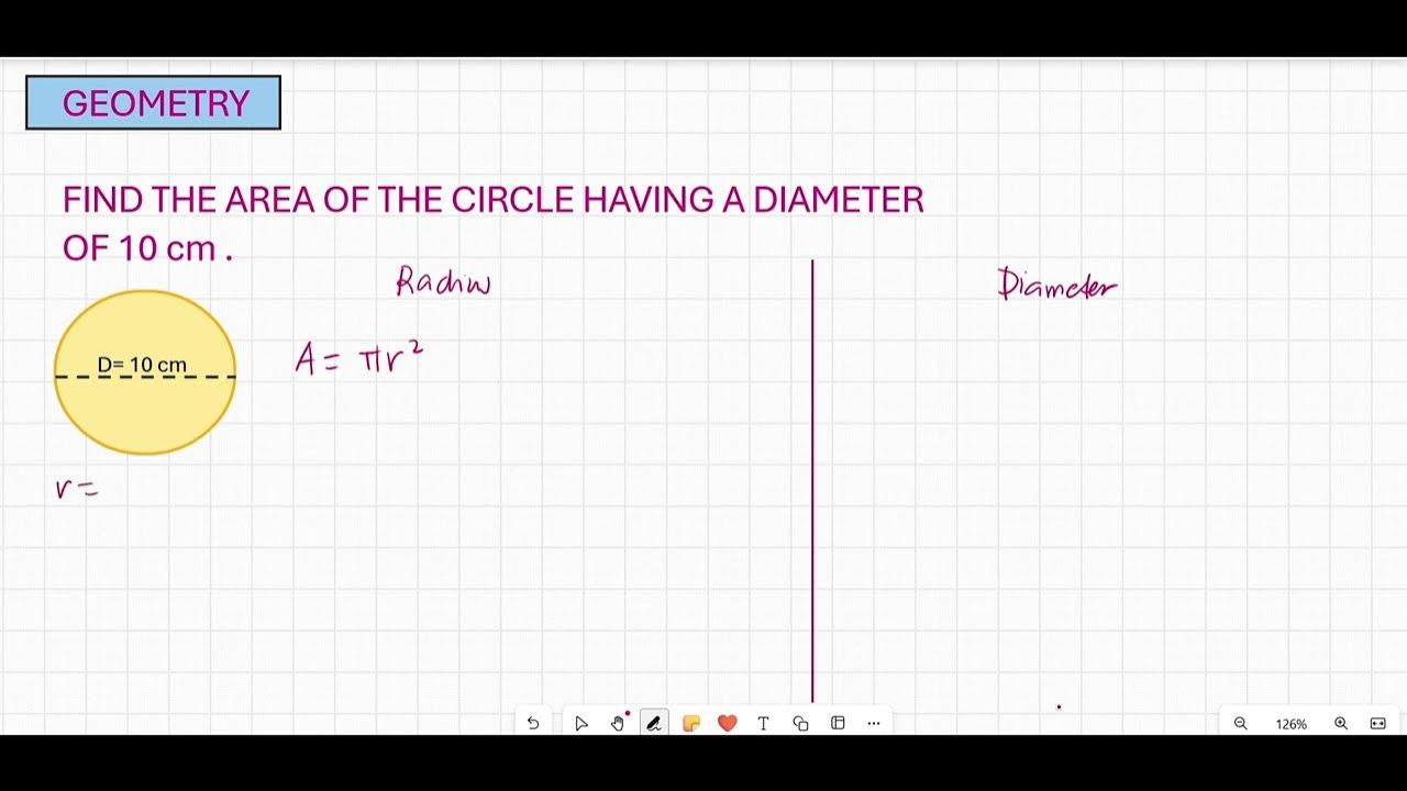 FINDING THE AREA OF A CIRCLE USING RADIUS AND DIAMETER - YouTube