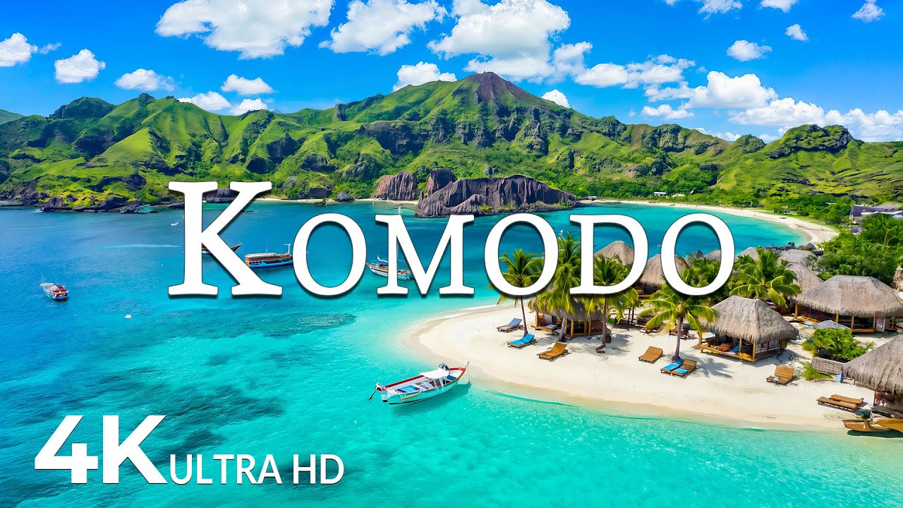 FLYING OVER KOMODO (4K UHD) – Soothing Music Along With Beautiful ...