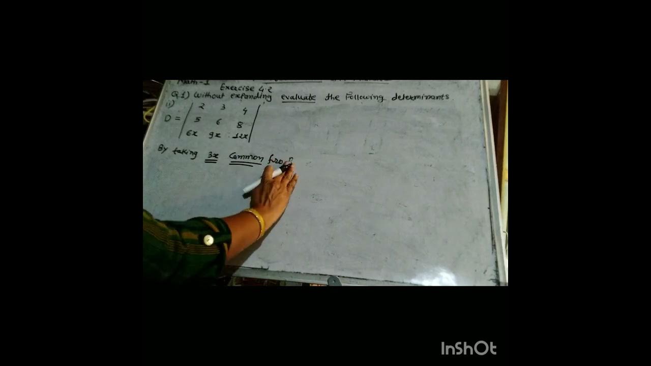 Std11, 4 Determinants, Exercise 4.2,Q1) Without expanding evaluate the following determinant ...