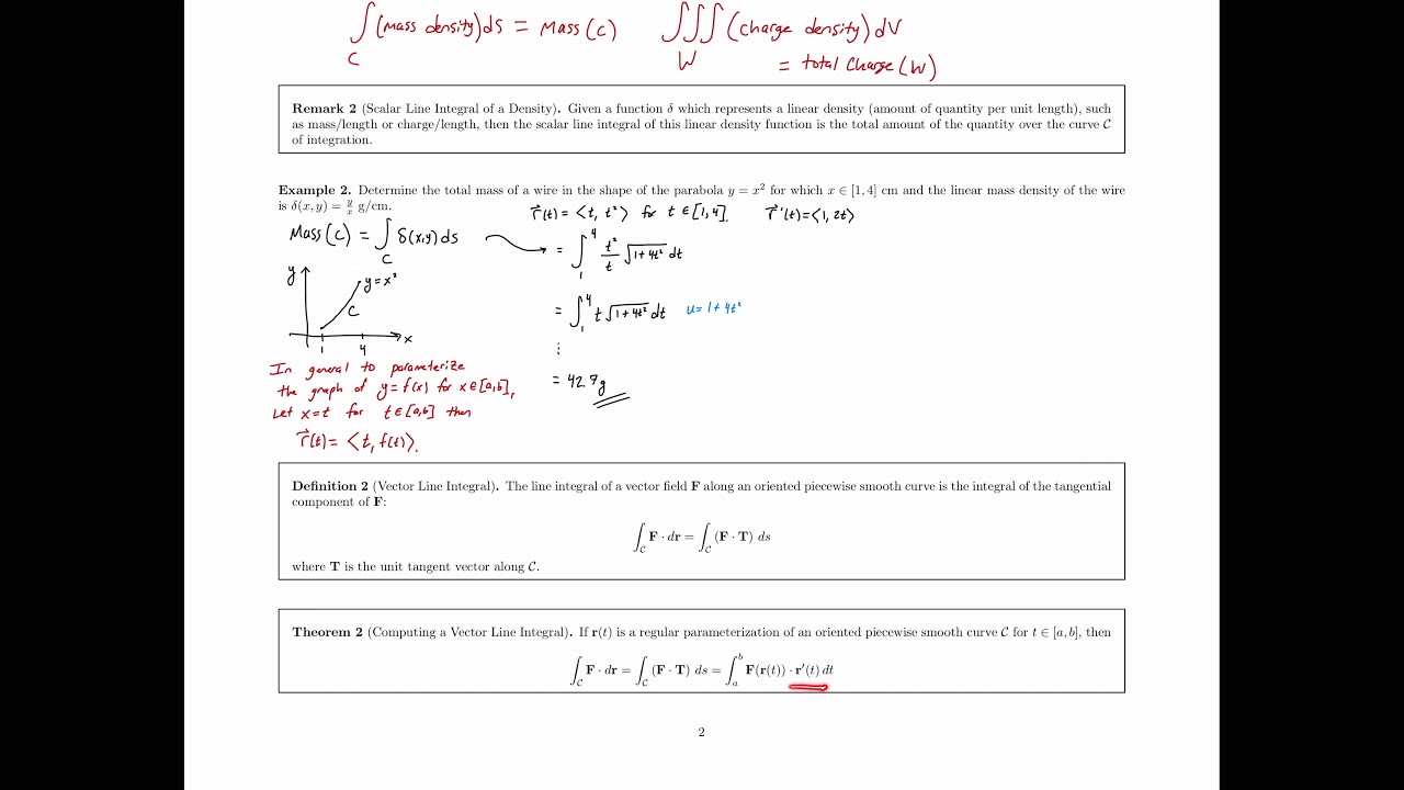 Line Integrals - Vector - Example 3 - YouTube