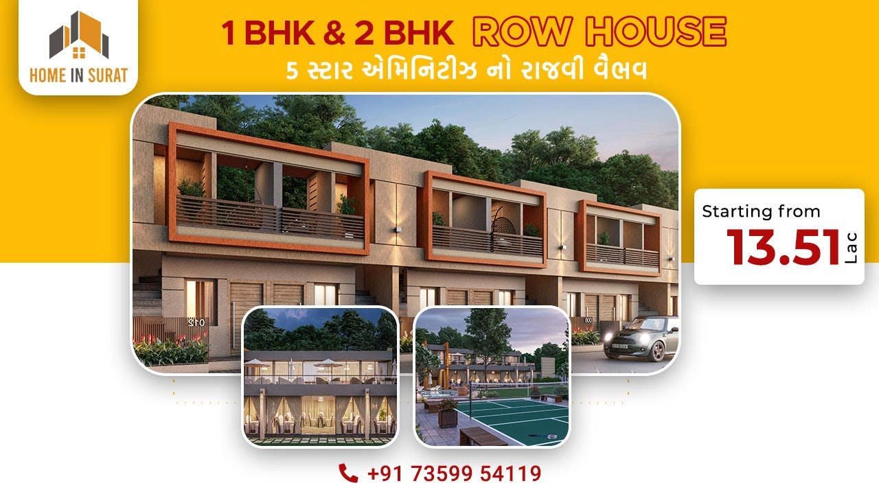 Row House Starting @ 13.51 | Luxurious Homes in Surat | Call ...
