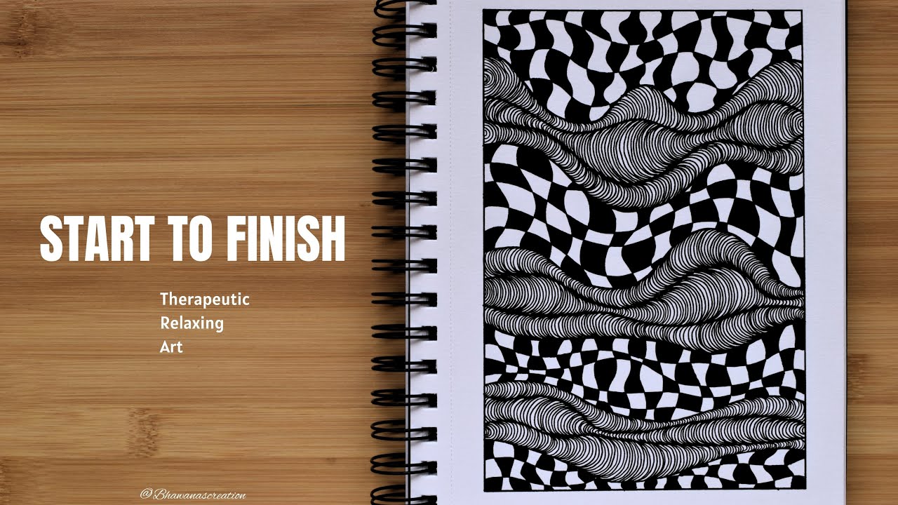 Zentangle Step by Step |Hypnotic Flow Drawing|#trending #viralvideo # ...