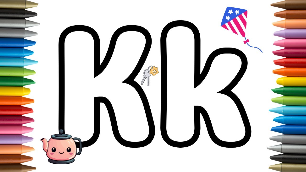Alphabet Letter K Capital and small | Coloring | Easy Drawing and ...