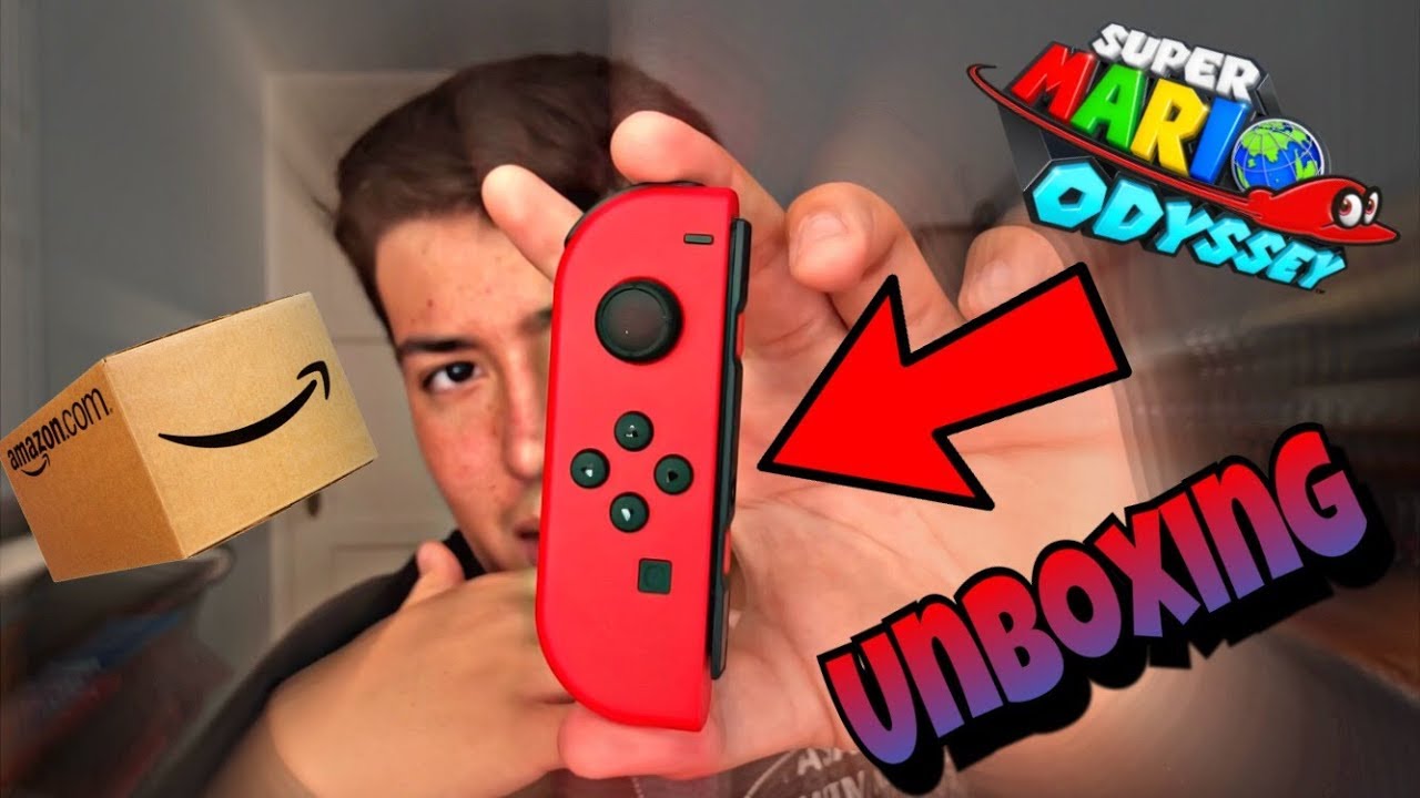 Red Joycon Unboxing (Mario Odyssey joycons) - YouTube