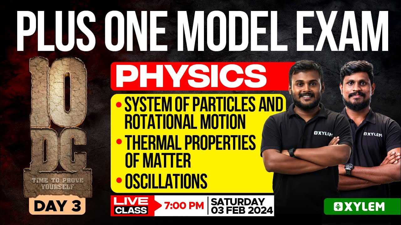 Plus One - Model Exam - Physics - Day 3 | Xylem Plus One - YouTube