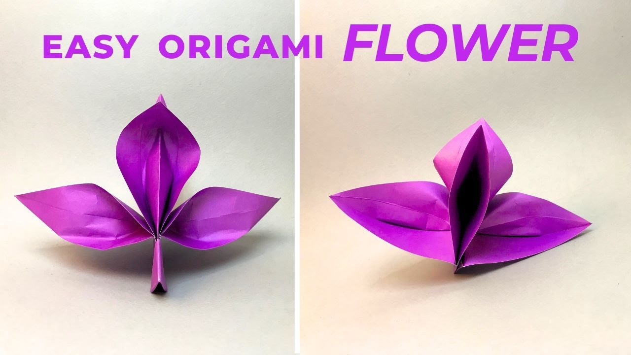 Easy Origami Orchid Flower - How to make origami FLOWER - YouTube