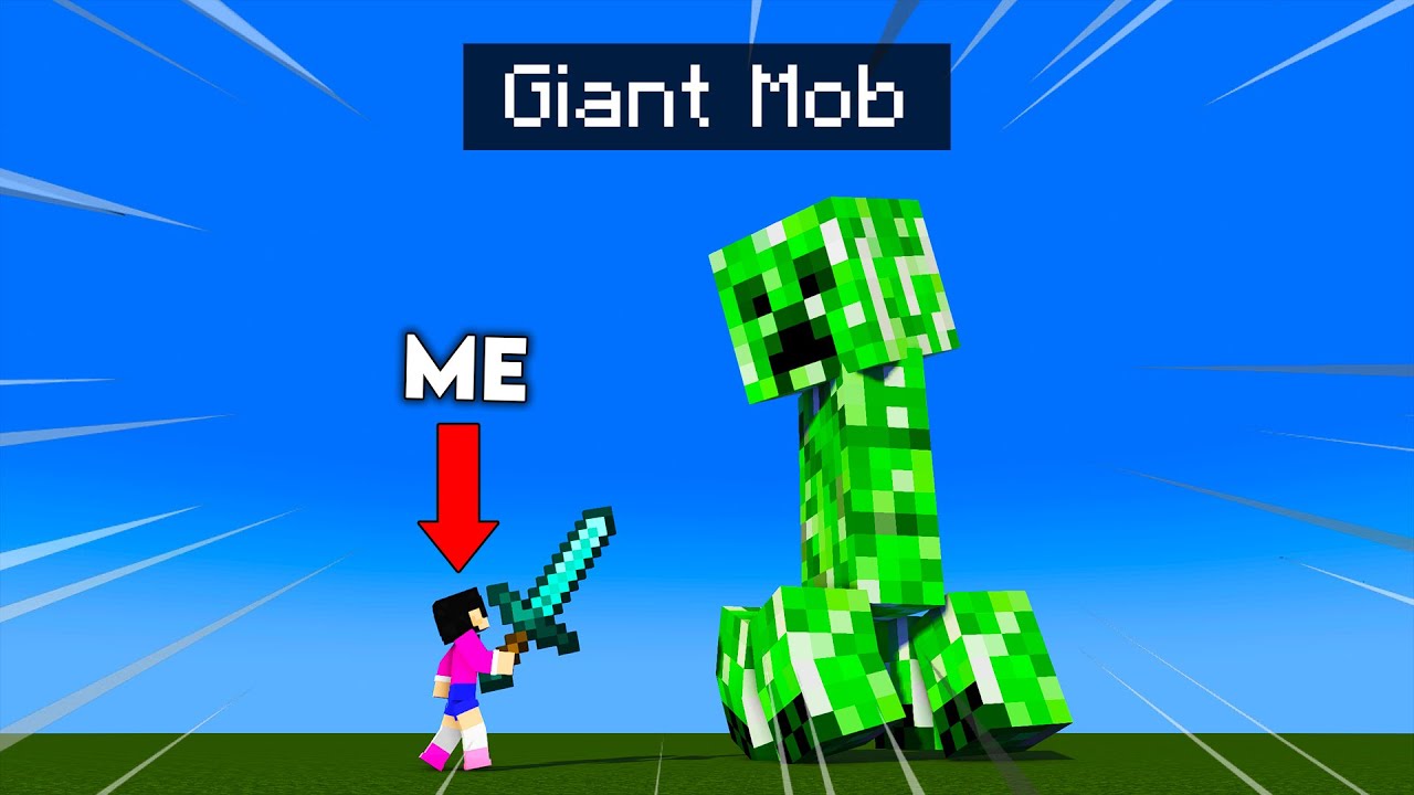 Minecraft, But Every Mob Is GIANT! - YouTube