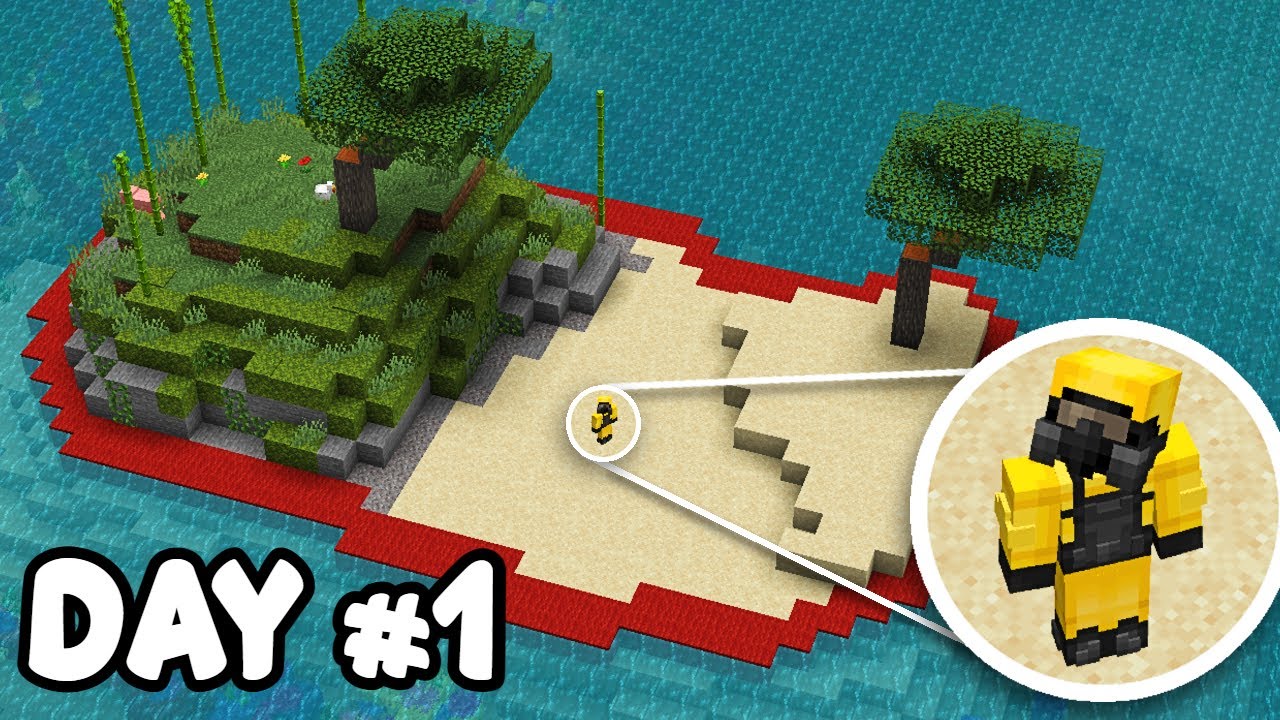 Minecraft, but i'm DESERTED on an island (#1) - YouTube
