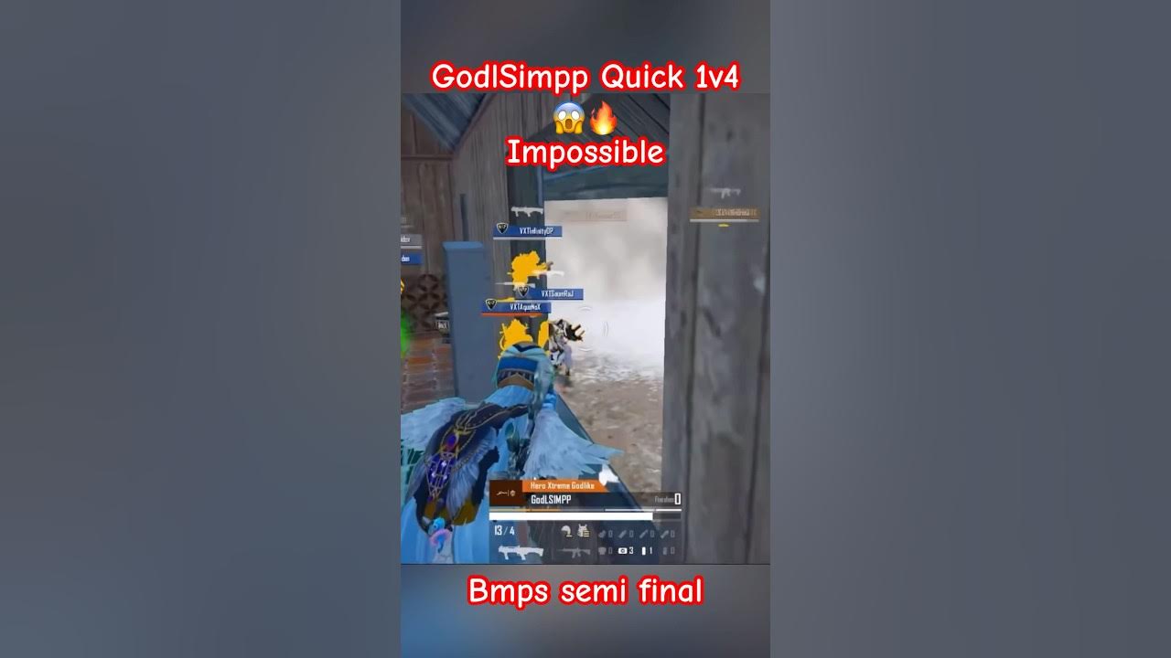 GodlSimpp Quick 1v4 😱🔥 BMPS Semi final #pubgmobile #ytshorts - YouTube