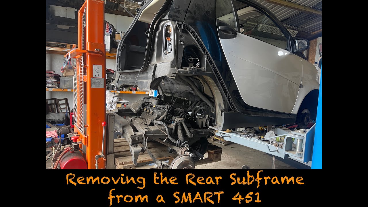 Removing a Smart 451 Rear Subframe with Engine, Gearbox, Suspension ...