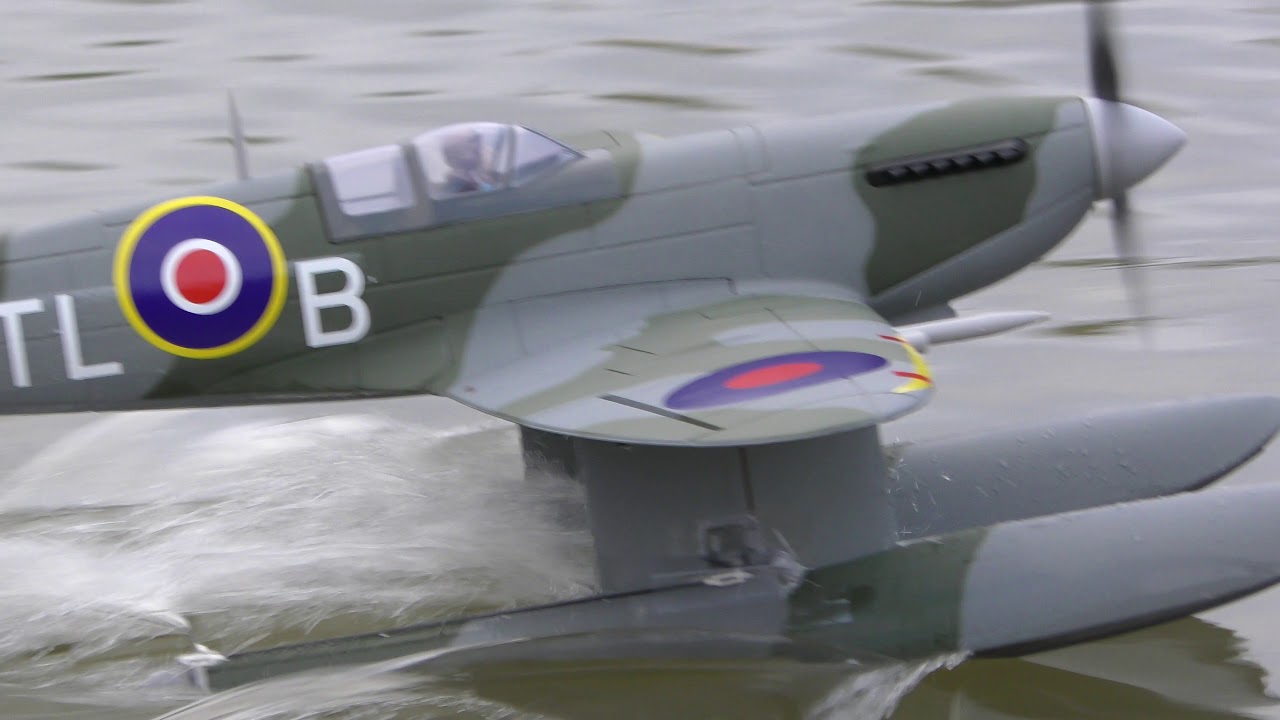 通販で買った ラジコン飛行機を ちょい風 の日に 初飛行させてみたら【4K】DYNAM Super marine Spitfire MK.VB On Floats - YouTube
