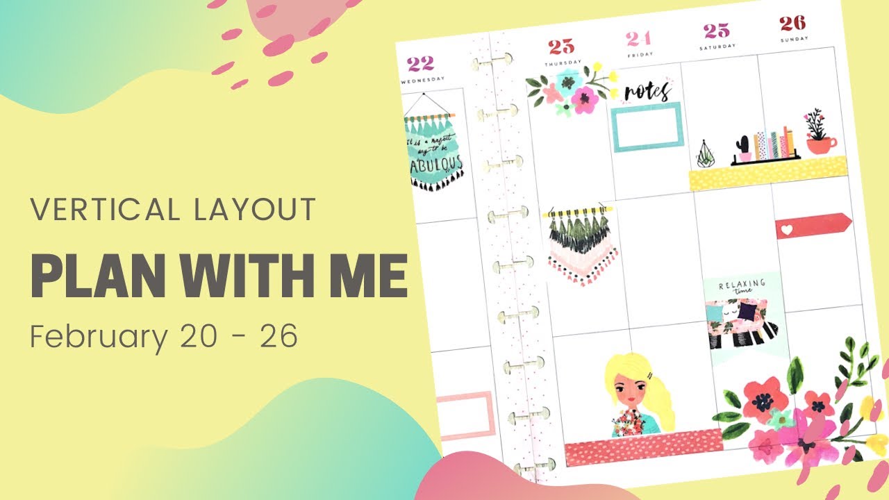PLAN WITH ME | VERTICAL LAYOUT | CATCHALL | HAPPY PLANNER - YouTube