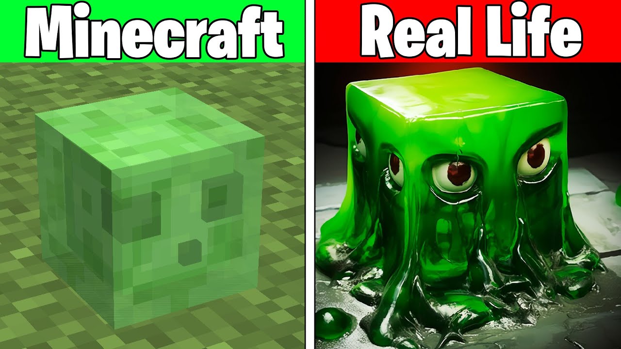 Realistic Minecraft | Real Life vs Minecraft | Realistic Slime, Water ...