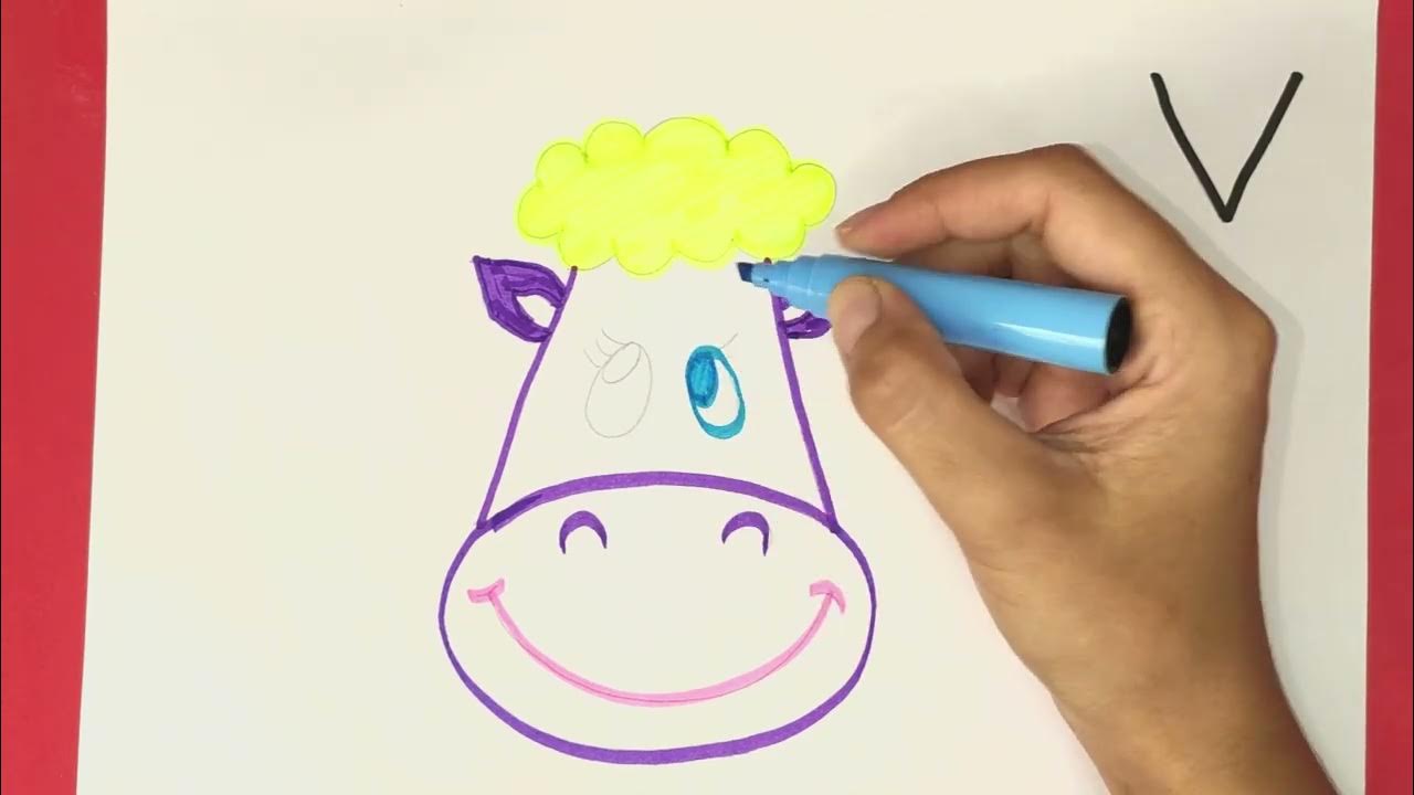 Letra V de VACA. ALFABETO DESENHADO. APRENDIZADO RÁPIDO, FÁCIL E ...
