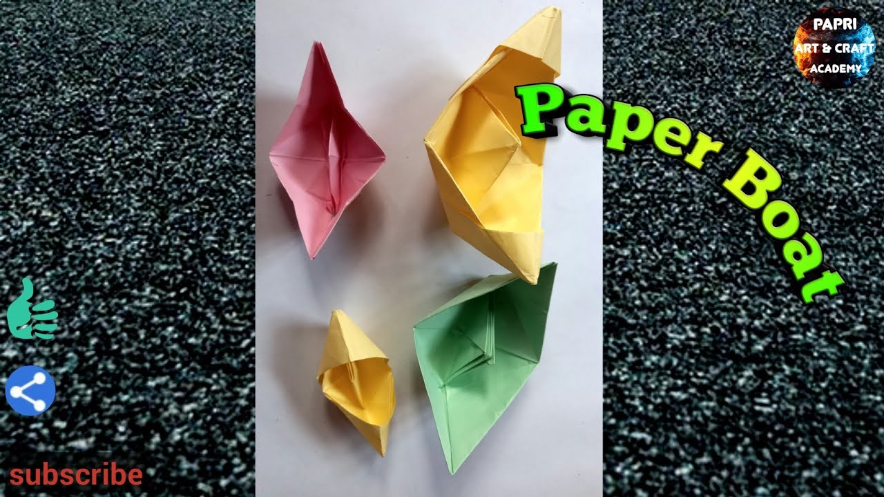 How To Make Paper Boat That Folds || Origami Boat || 3D Paper Boat ...