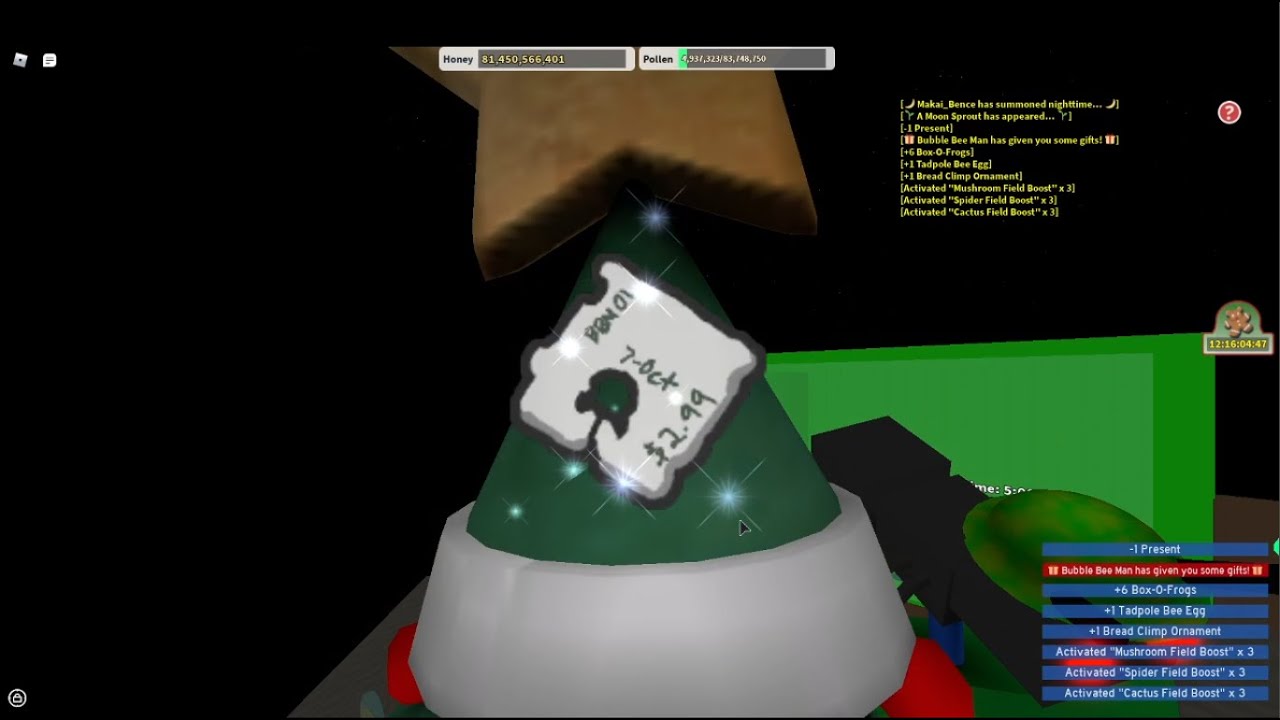 Bee Swarm Simulator - Beesmas 2020 - Last Present (Bubble Bee Man) - YouTube