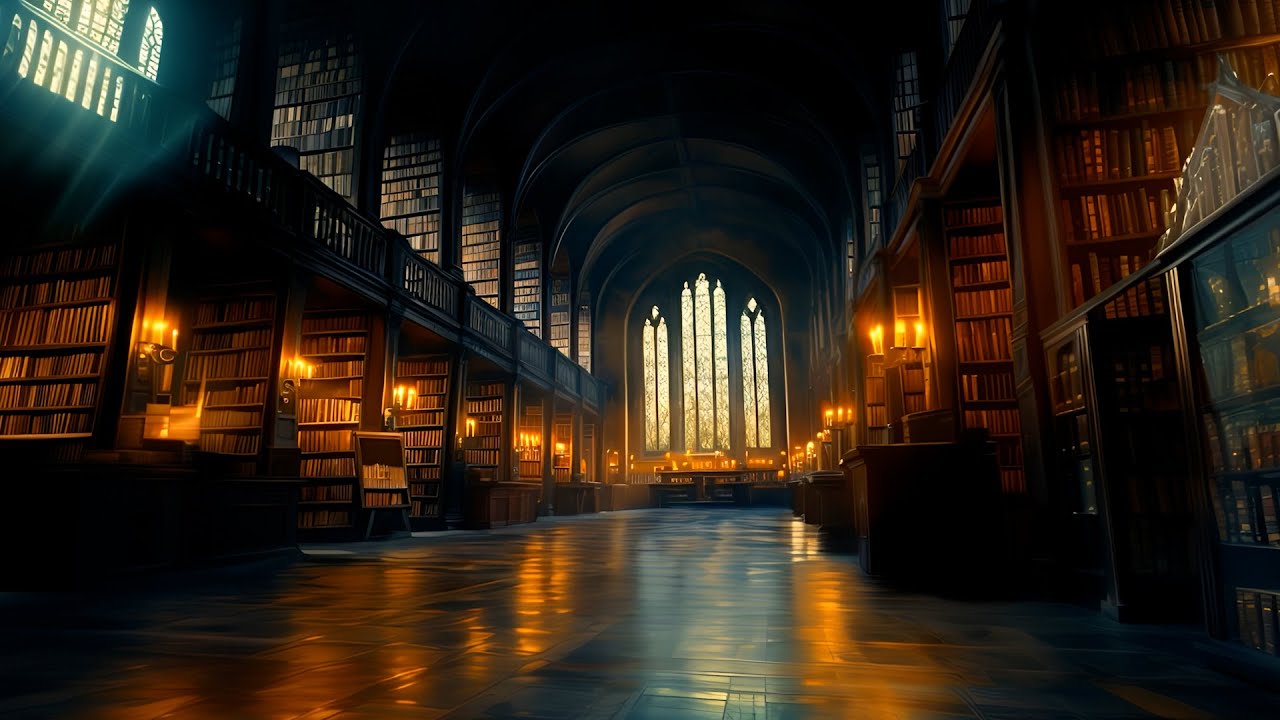 Study Music in a Large Library | Dark Classical Academia Music | Piano ...