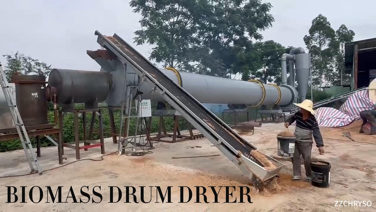 AUTOMATIC BIOMASS DRUM DRYER MACHINE - YouTube
