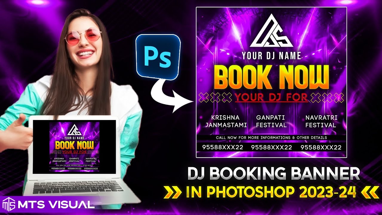 DJ BOOKING BANNER EDITING TUTORIAL PHOTOSHOP || DJ BOOKING THUMBNAIL ...