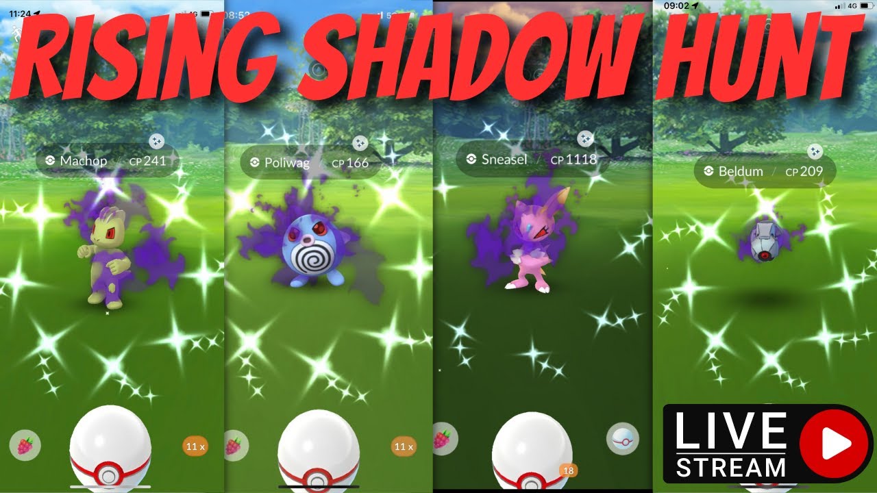 (Pokémon GO Live 🔴) | RISING SHADOWS EVENT SHINY HUNT! - YouTube