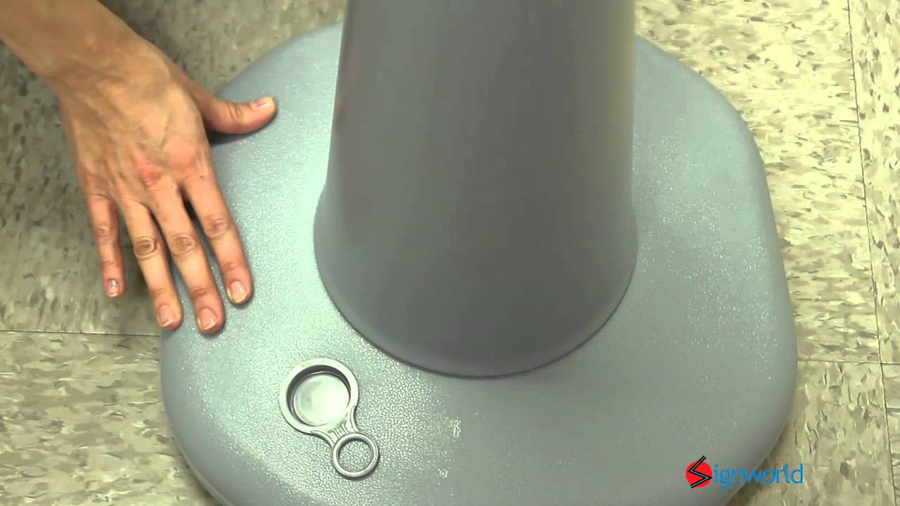 Outdoor Cone Poster Sign (Water Filled Base) - YouTube