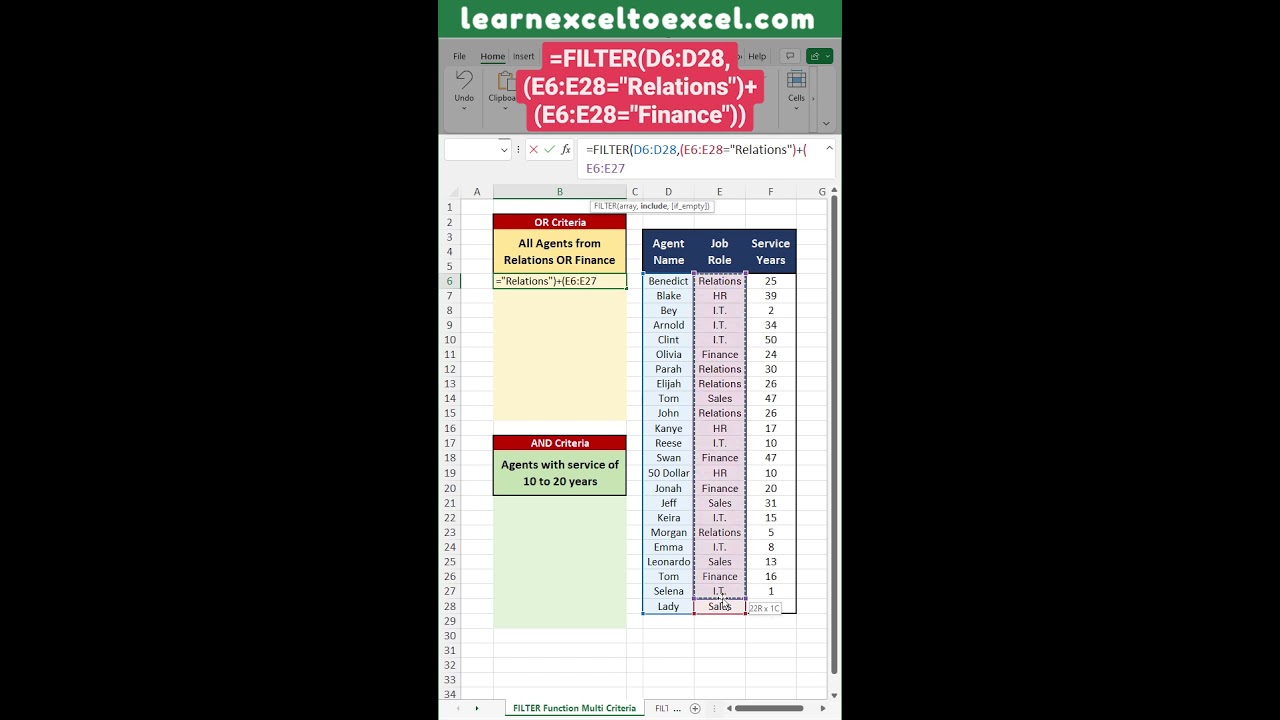 How To Use Excel FILTER Function With Multiple AND OR Criteria To How To Use Excel FILTER Function With Multiple AND OR Criteria To