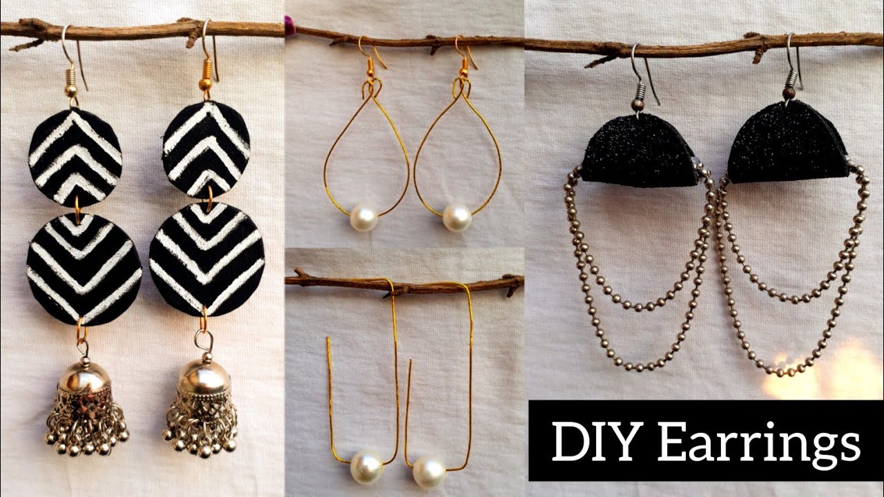 4 Easy Handmade Earrings😍 || DIY Earrings At Home - YouTube