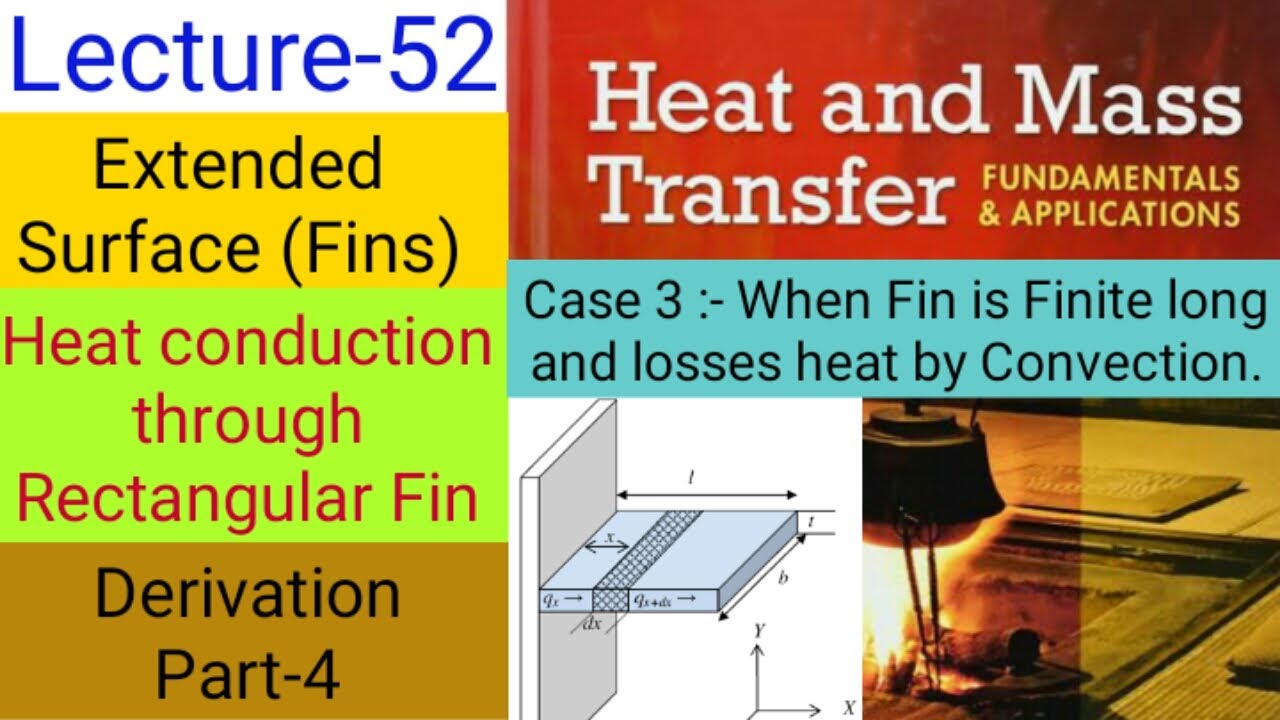 HMT Lecture 52 part-4 | heat transfer from a fin losing heat at the tip ...