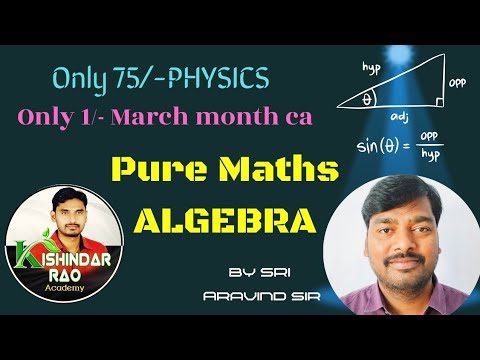 pure mathematics 1.Algebra (Co-ordinate geometry part 1)by Aravind Sir ...