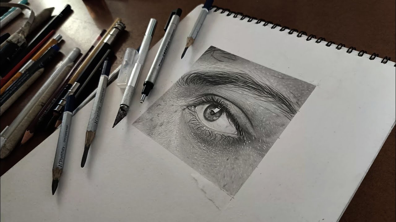 How to draw realistic eyebrow drowning || eye sketch - YouTube