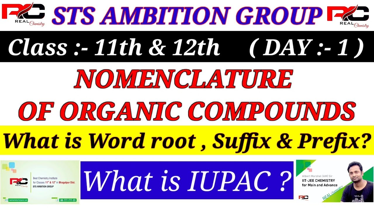 IUPAC Nomenclature of Organic Compounds, Word root , Suffix , Prefix ...