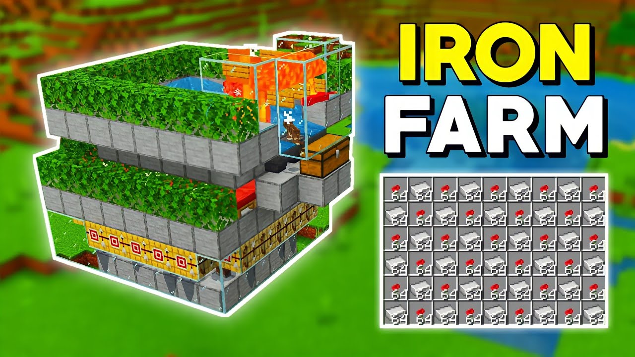 Iron Farm 1.18 Minecraft Bedrock - YouTube