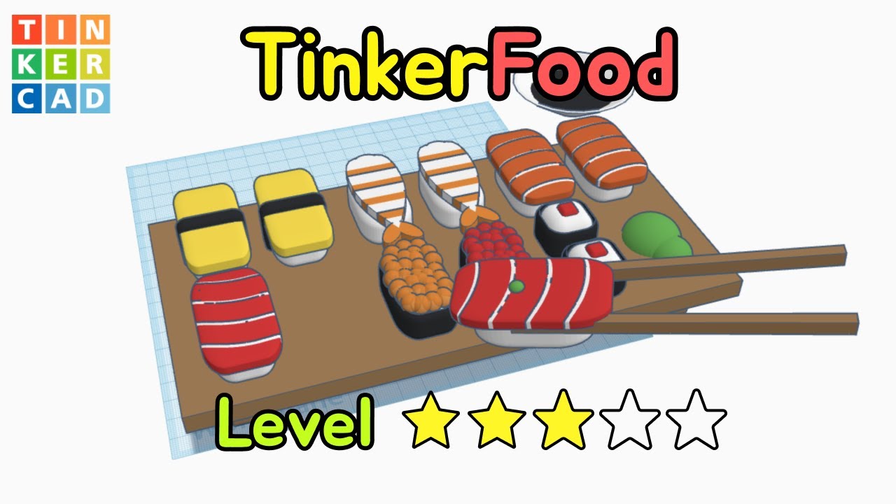134) Sushi - Tinker food | How to 3D modeling with Tinkercad - YouTube