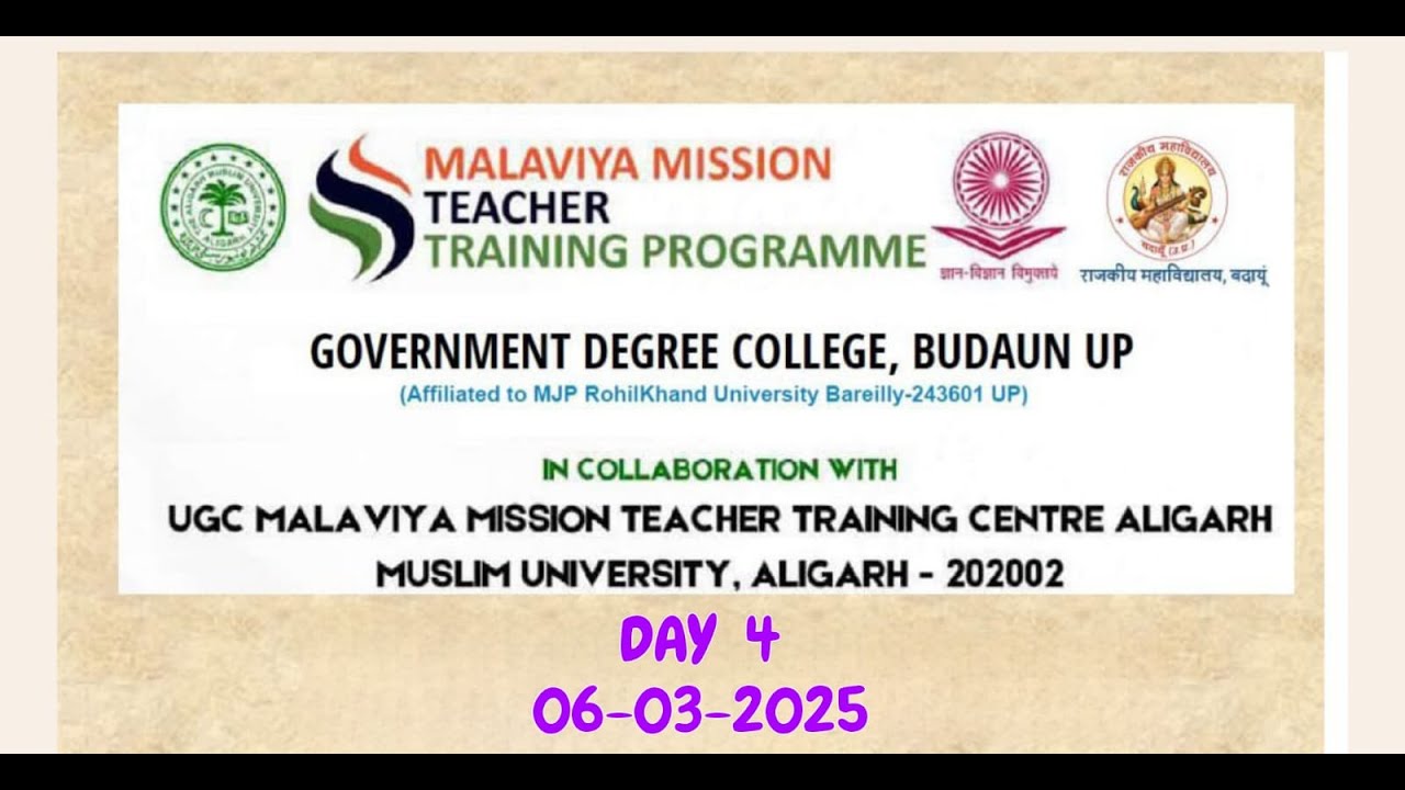 DAY 4 P2 (06 March 2025, Thursday) Online UGC-Malaviya Mission Teacher Training Programme - YouTube