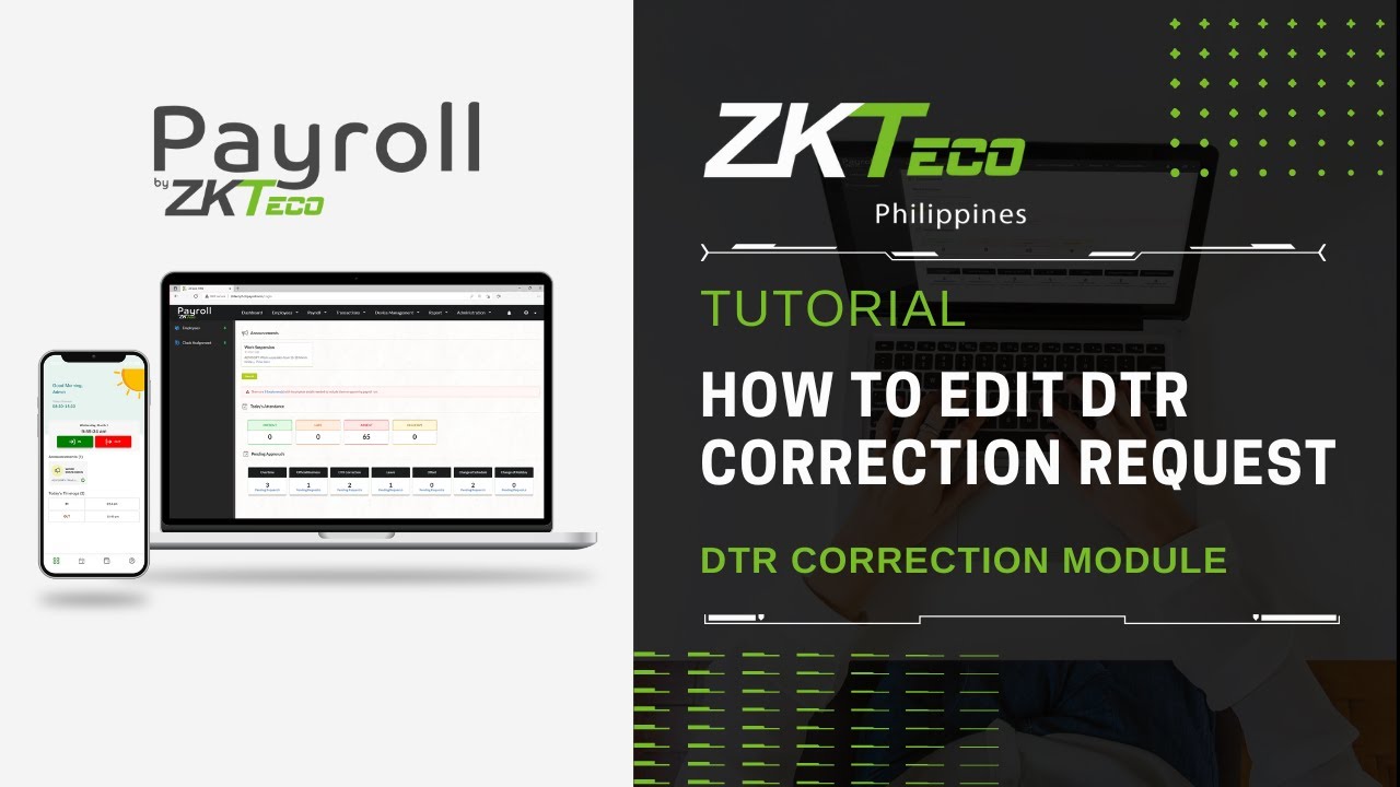 ZKPayroll -DTR Correction - How to Edit DTR Correction Request - YouTube