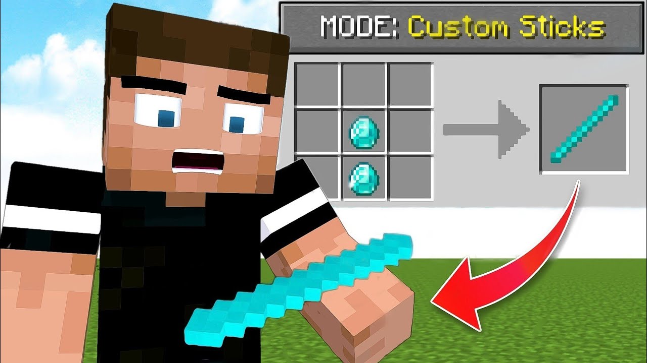 Minecraft But There are CUSTOM OP STICKS... - YouTube