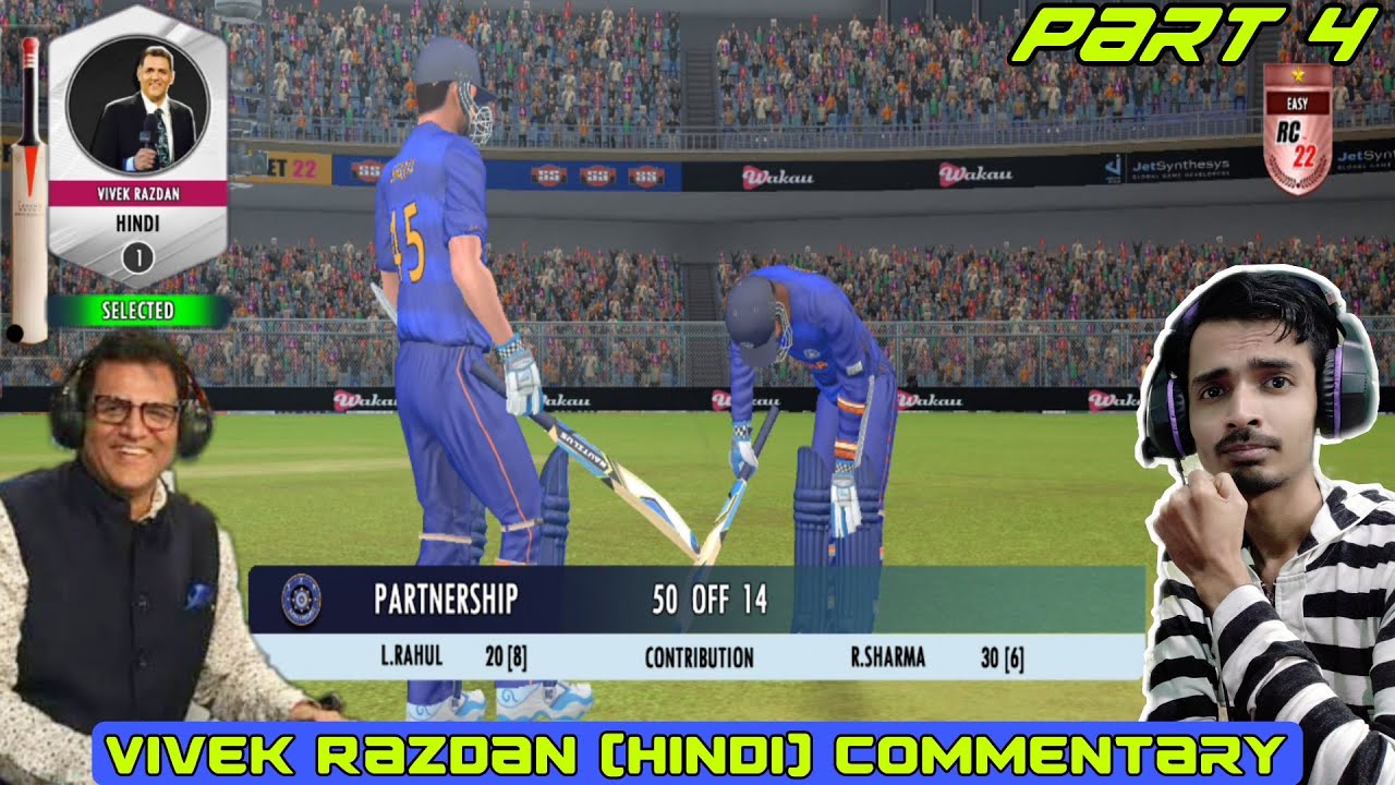 Vivek Razdan Hindi Commentary In Ind Vs WI | Real Cricket 22 | Gameplay ...
