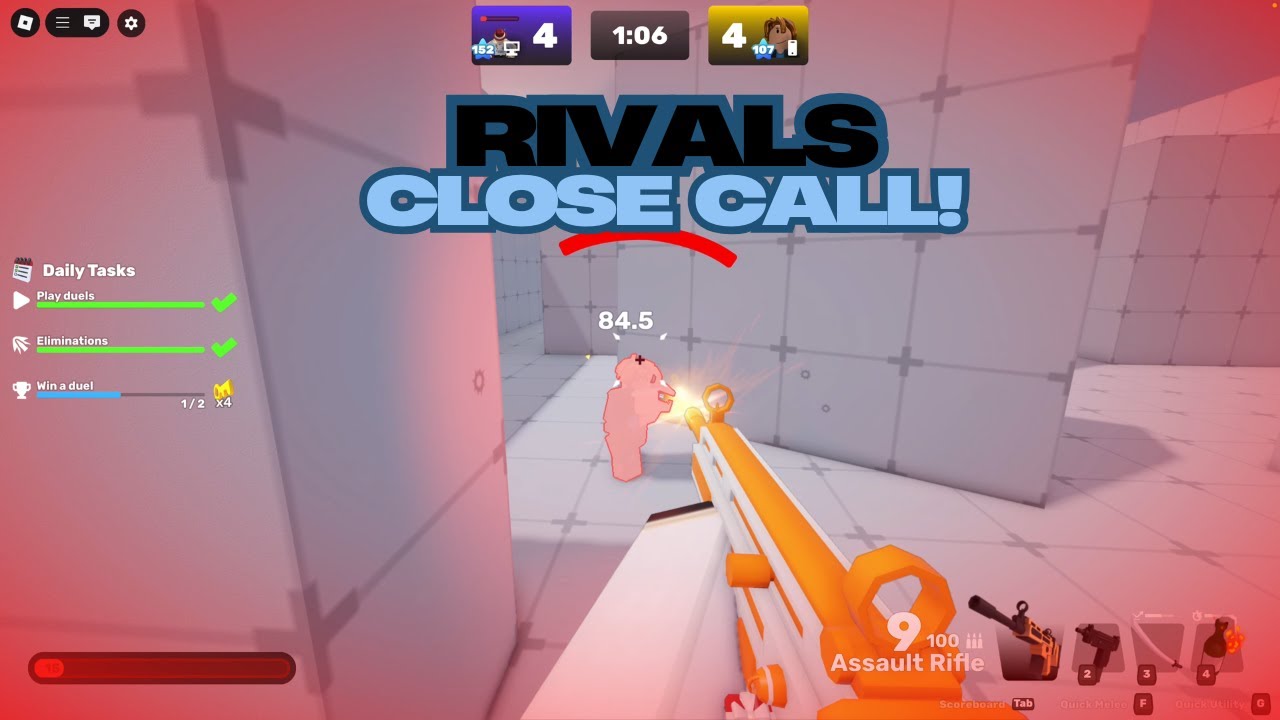 ROBLOX RIVALS CLOSE CALL! SURVIVE 1v1 MOBILE PLAYER WITH AUTO SHOOT ...