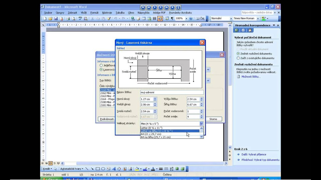 11 WORD Jak tisknout štítky ve Wordu x264 - YouTube