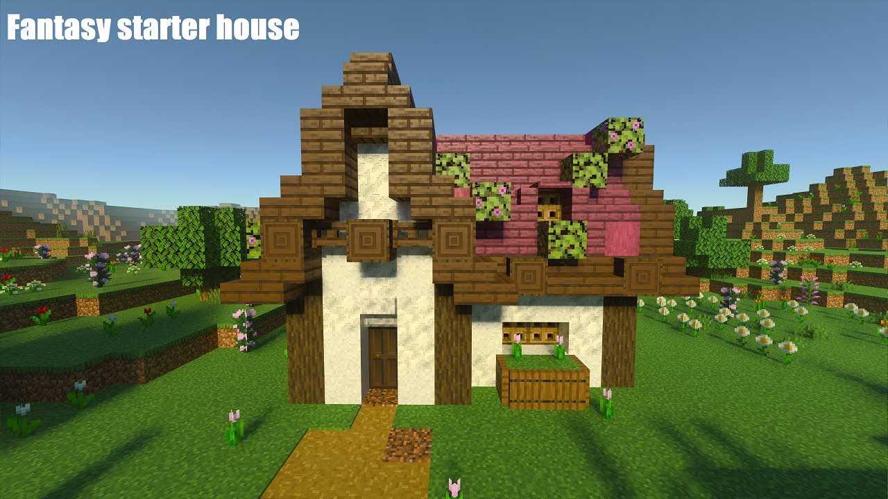 Minecraft: Fantasy starter house tutorial - YouTube