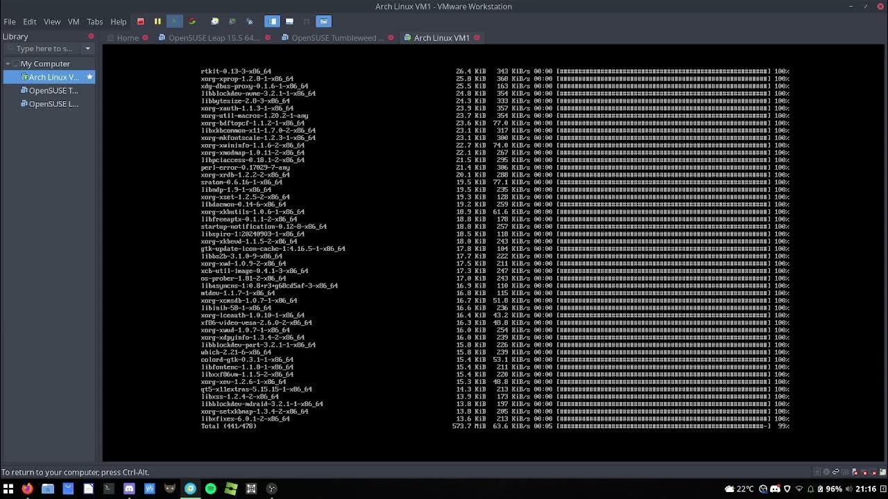 Attempting to manual installing arch linux with budgie desktop on VMware workstation 17 (failed ...
